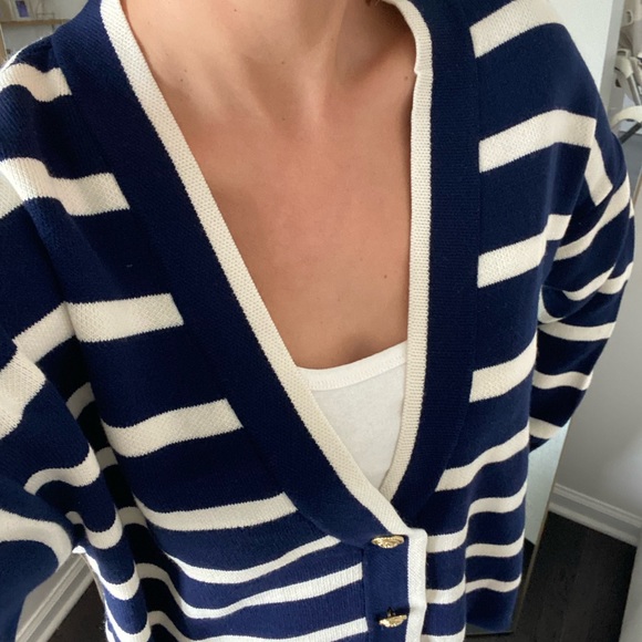 Massimo Dutti | Sweaters | Massiomo Dutti Nayvcream Striped Cardigan ...